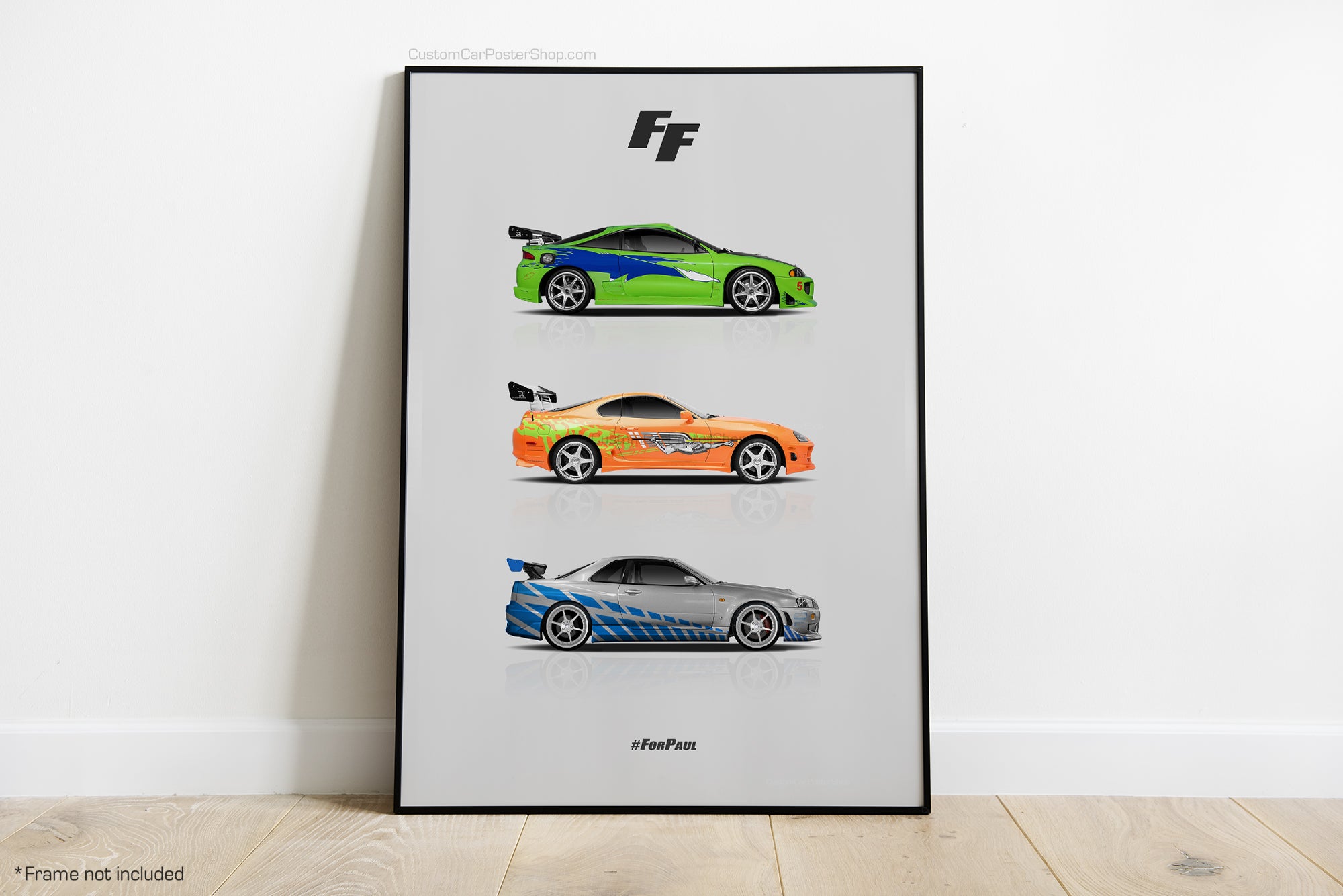 Fast and Furious (Paul Walker) Tribute Wall Art - Movie Cars Poster ...