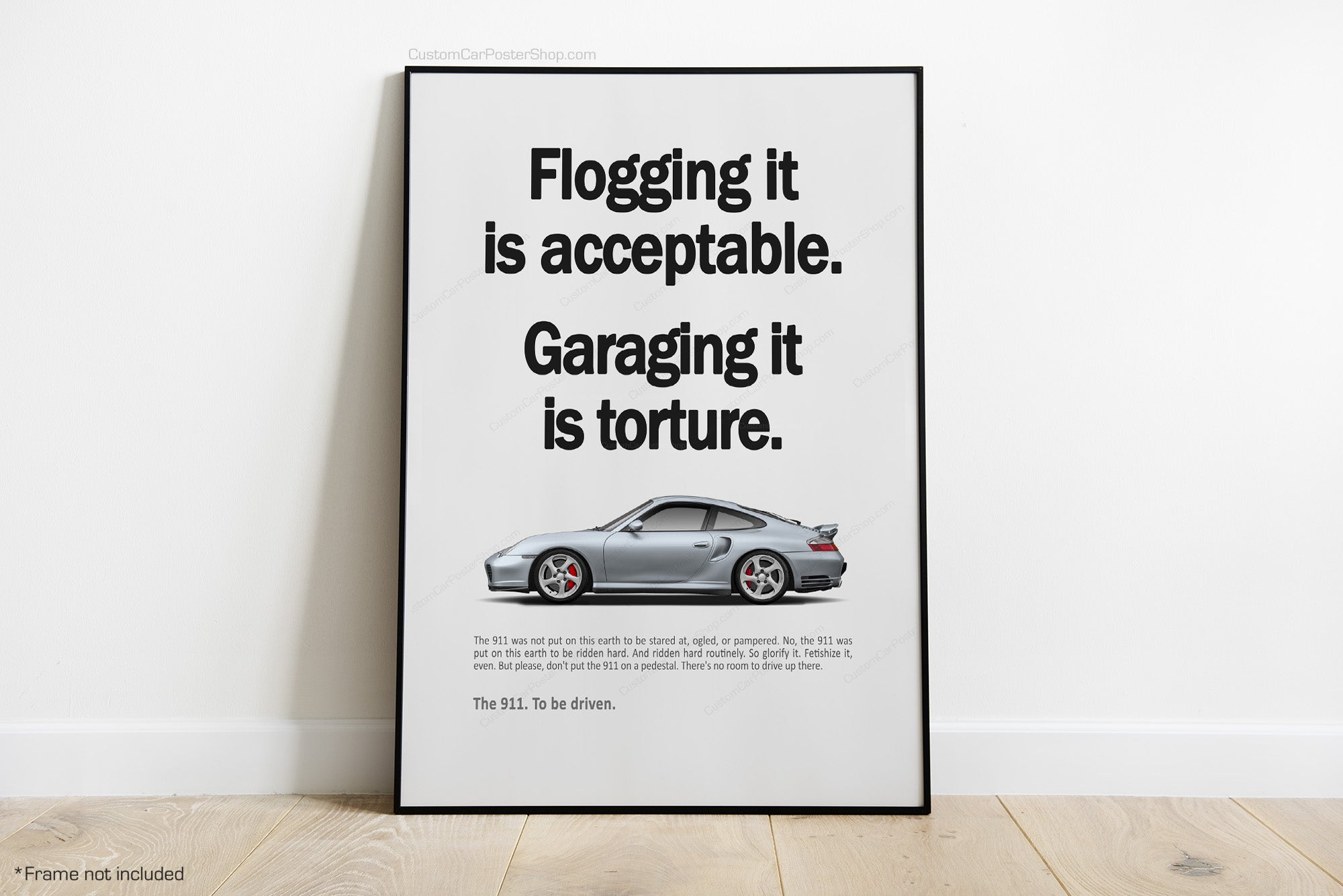 Porsche 911 (996) Turbo Vintage Ad - Garage Torture – Custom Car Poster ...